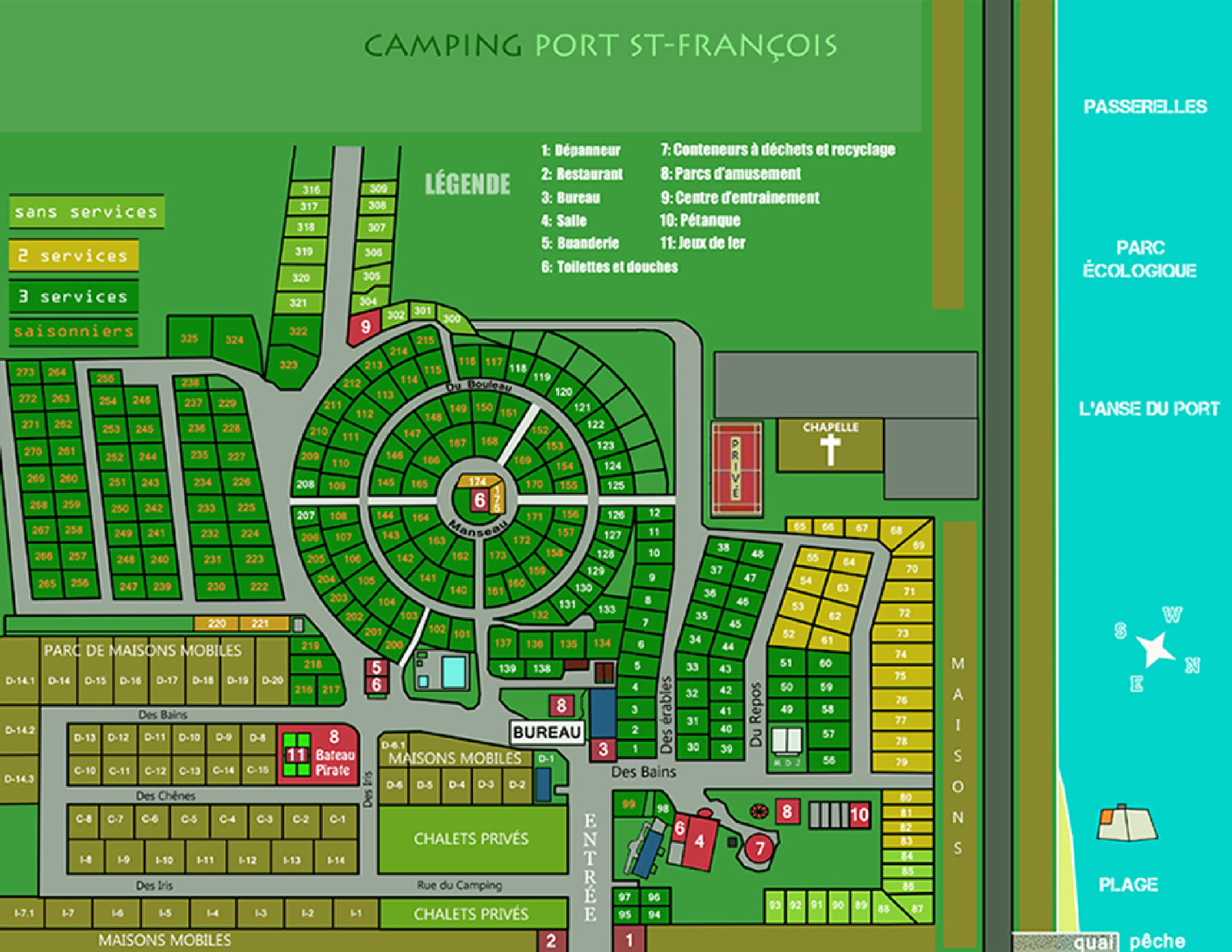 Campers Map - Camping St-Francois